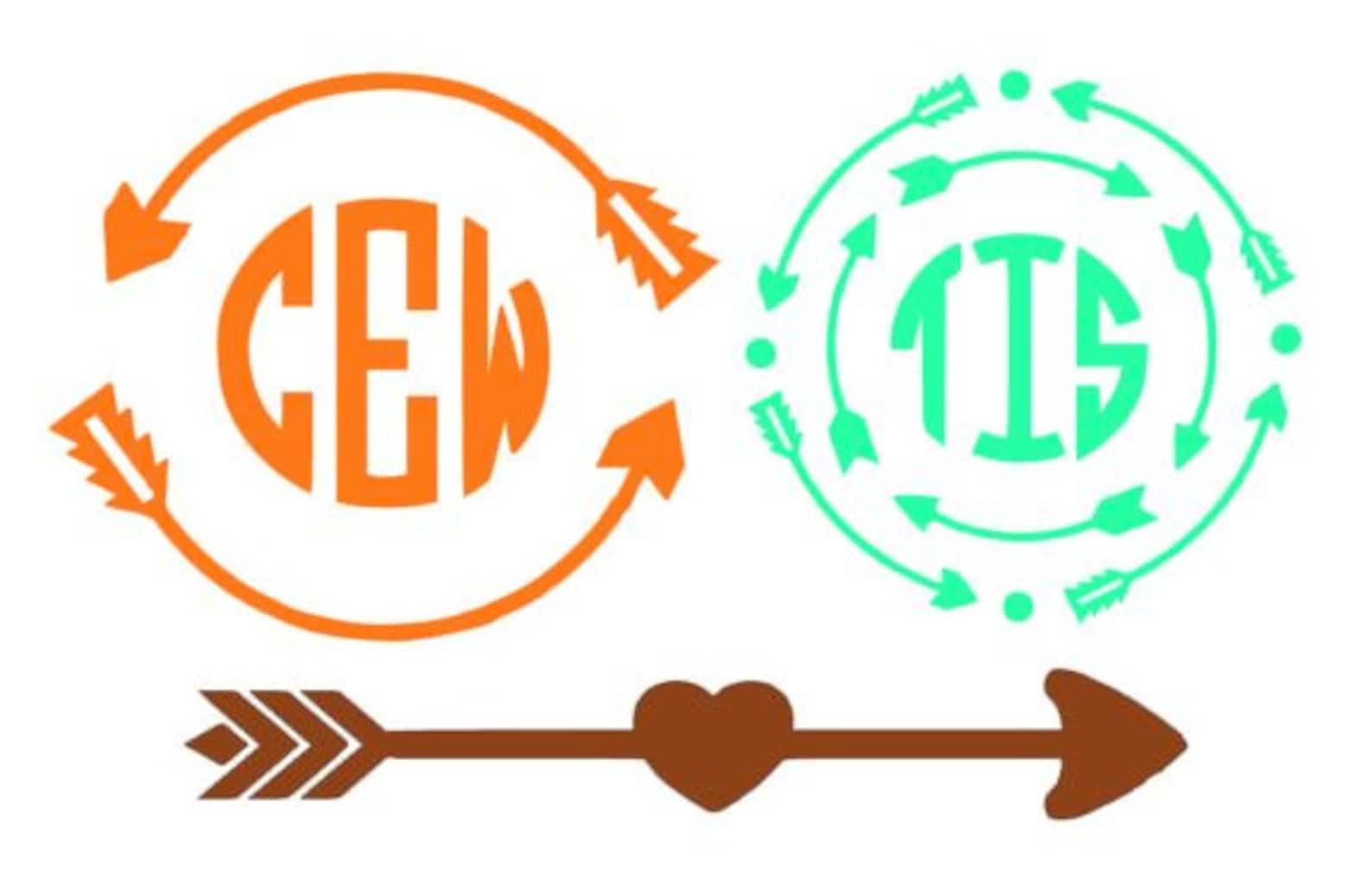 Arrow Monogram Frame Bundle for Silhouette Cameo or Other - Etsy