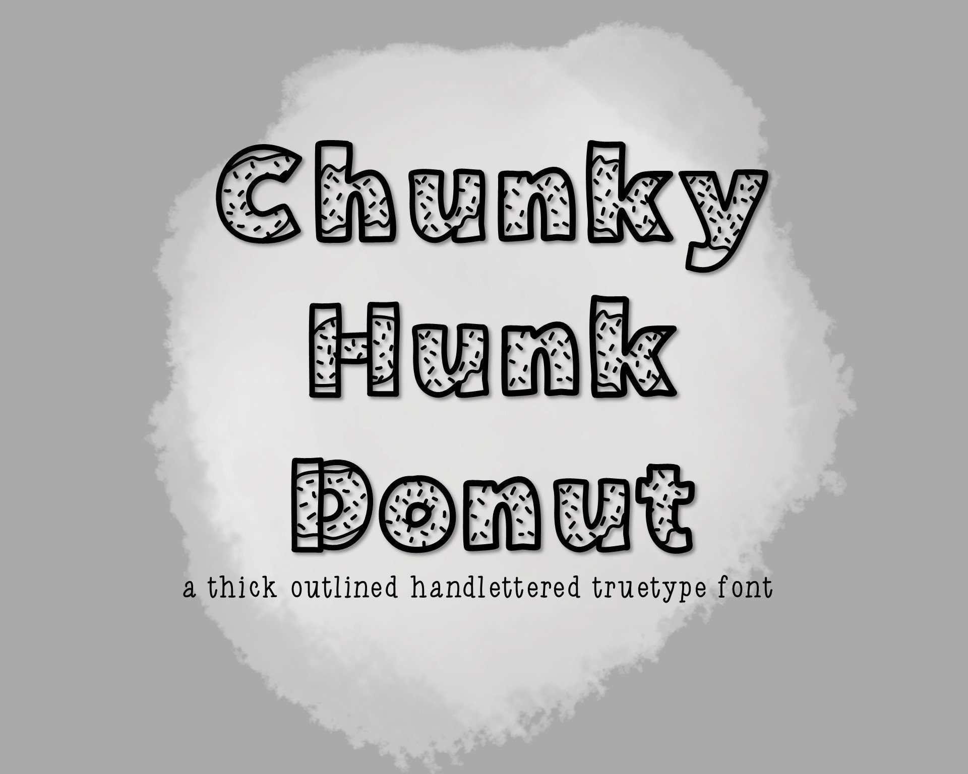 Donut font Doughnut font Doodle font donut ttf font Color | Etsy