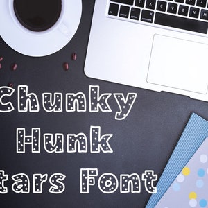 Chunky Hunk Star Font, Thick Font, Large Font, Ttf Font, Thick Ttf Font ...