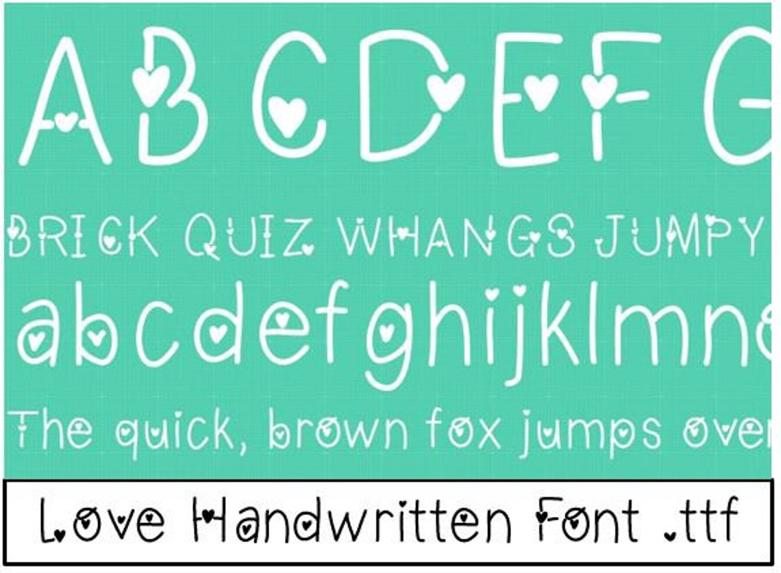 Love Font Handwritten Love Font Valentine's Day Font | Etsy