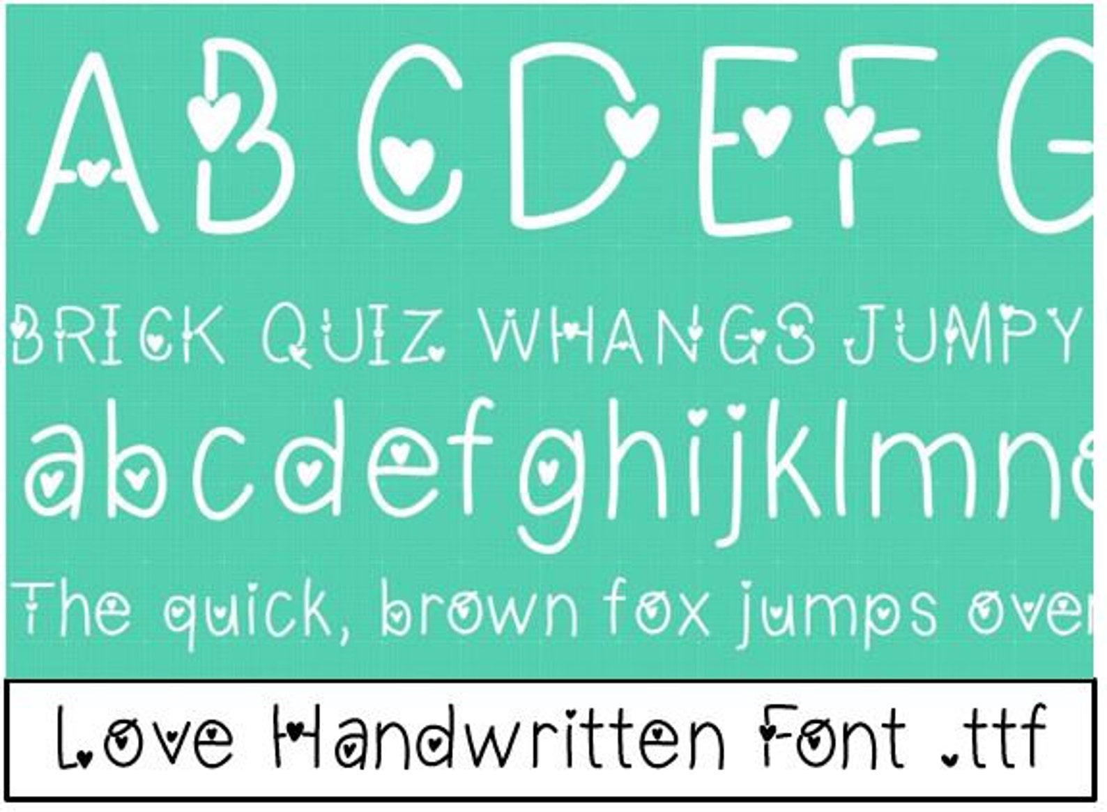 Love Font, Handwritten Love Font, Valentine's Day Font, Cutesy Font, - Etsy