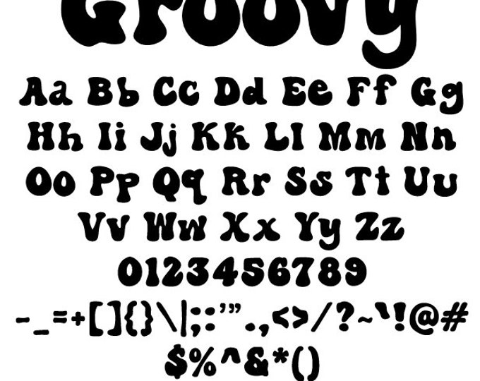 Groovy Font Groovy Retro Font Groovy Script Font Groovy 70s Font Groovy 60s Font Groovy Alphabet ...