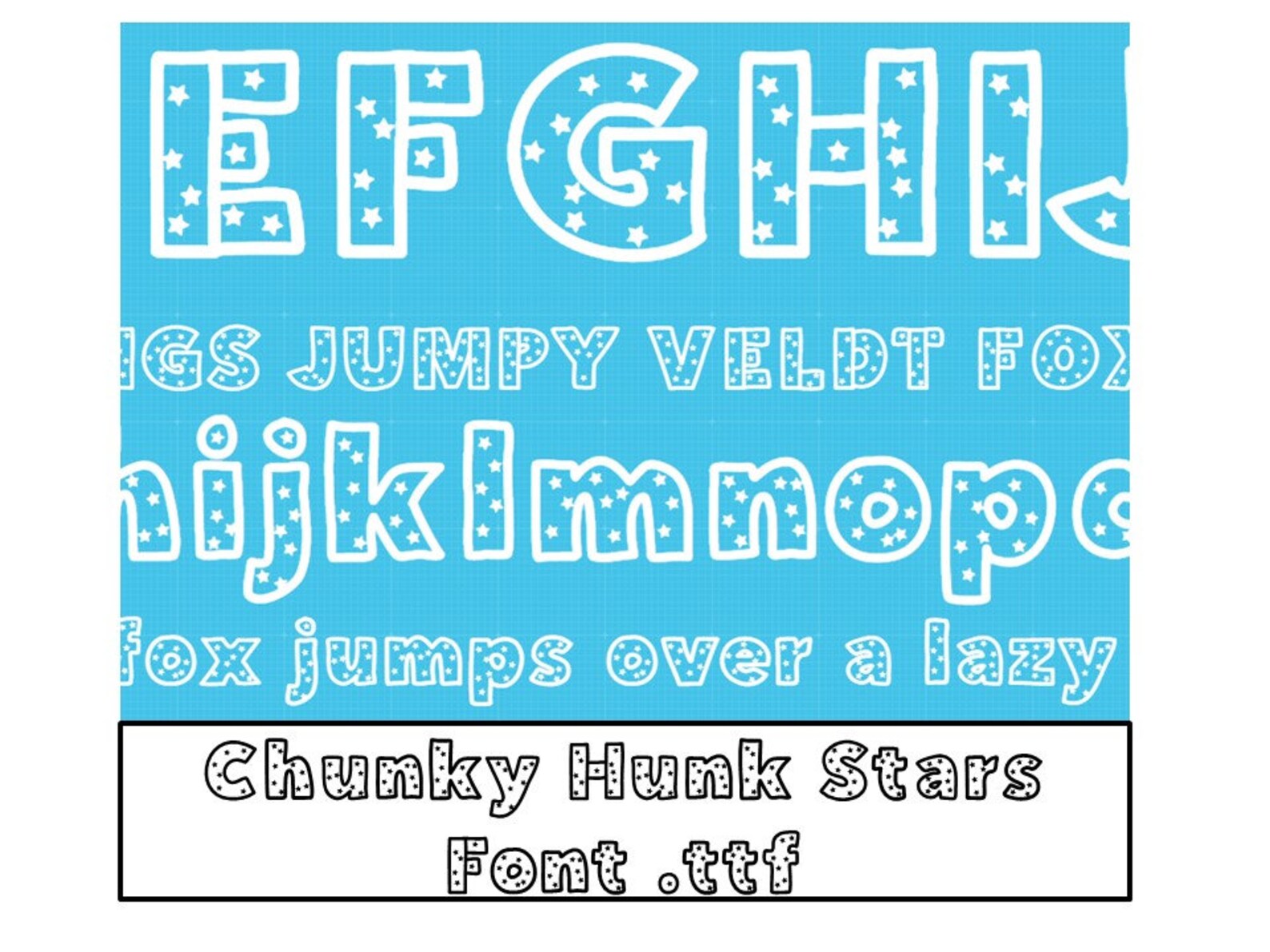 Chunky Hunk Star Font, Thick Font, Large Font, Ttf Font, Thick Ttf Font ...