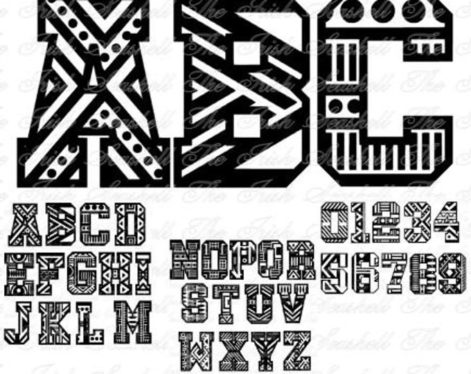 Tribal Alphabet SVG Aztec Alphabet Svg Tribal Alphabet Dxf - Etsy