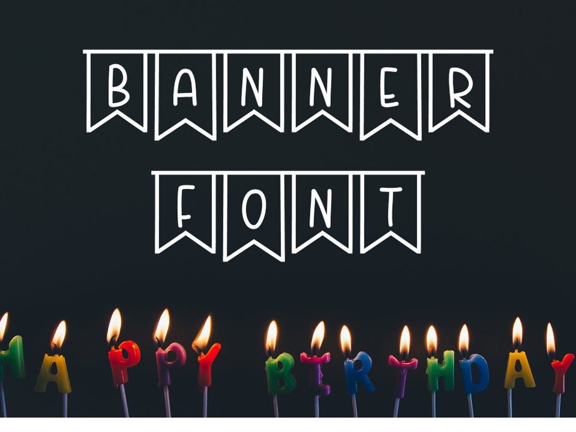 Banner font birthday font Handwritten ttf handlettered | Etsy