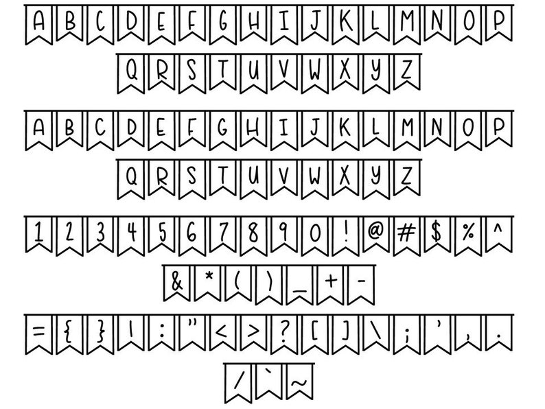 Banner Font Birthday Font Handwritten Ttf Handlettered - Etsy