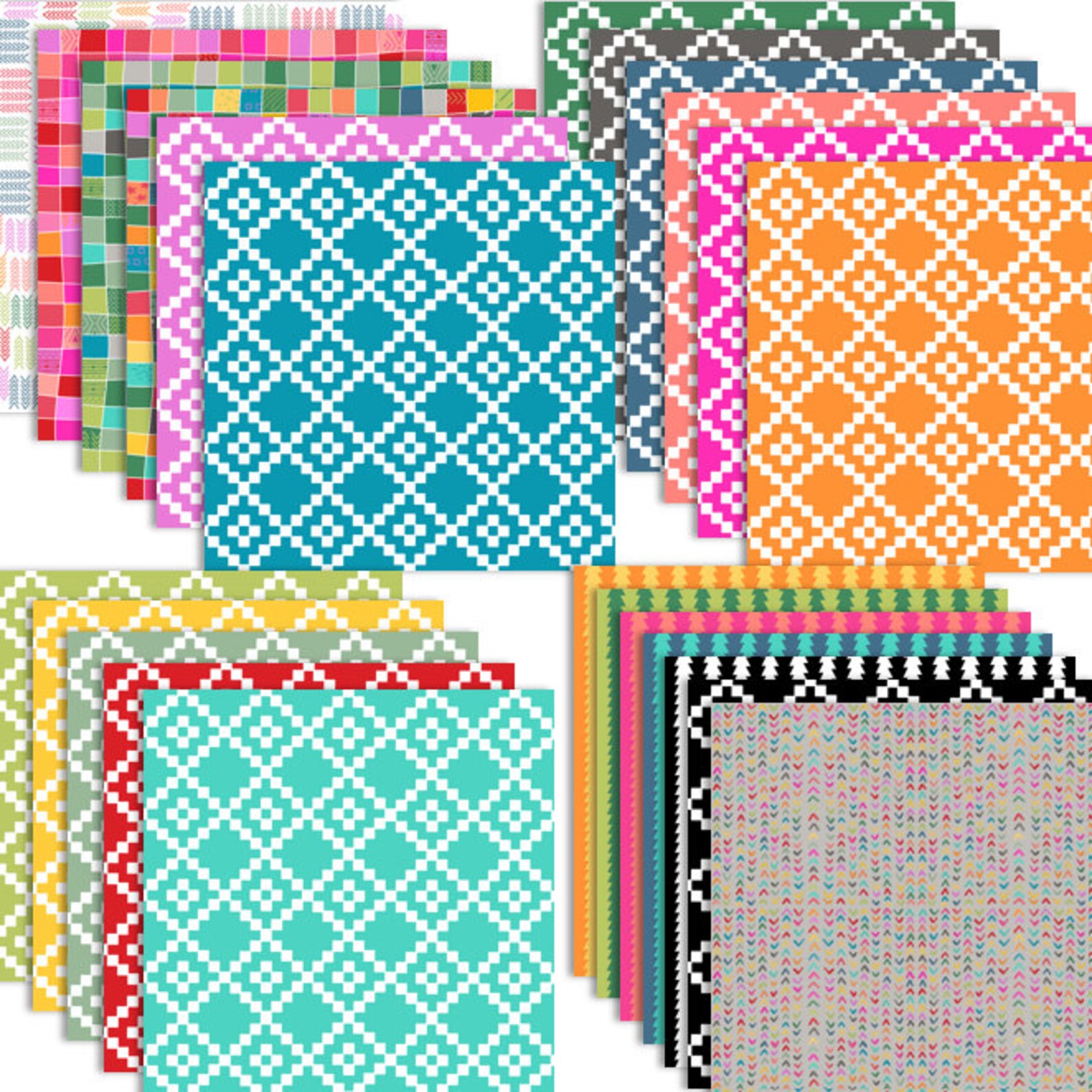 Bright Boho Digital Paper, Commercial Use - Etsy