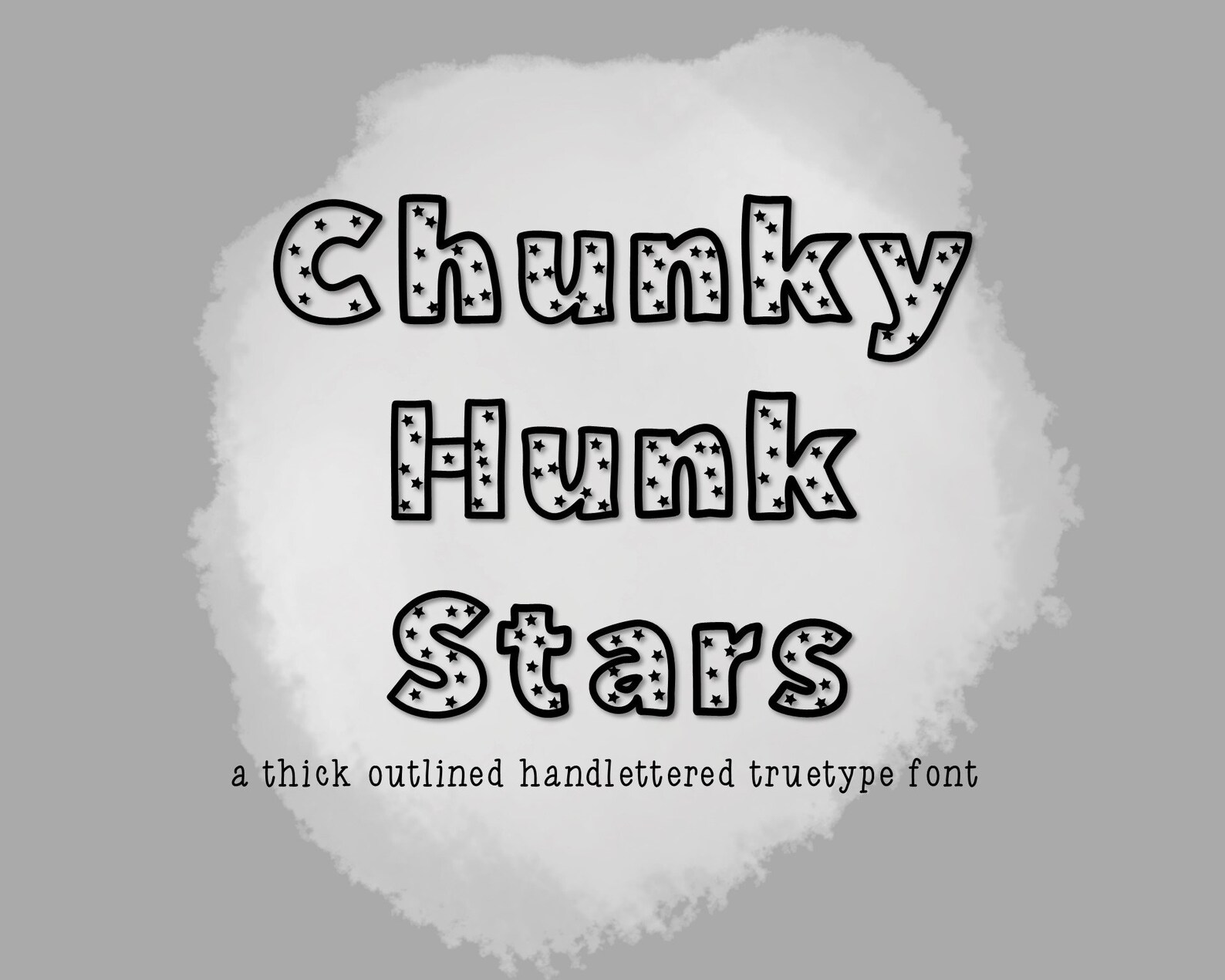 Chunky Hunk Star Font, Thick Font, Large Font, Ttf Font, Thick Ttf Font ...