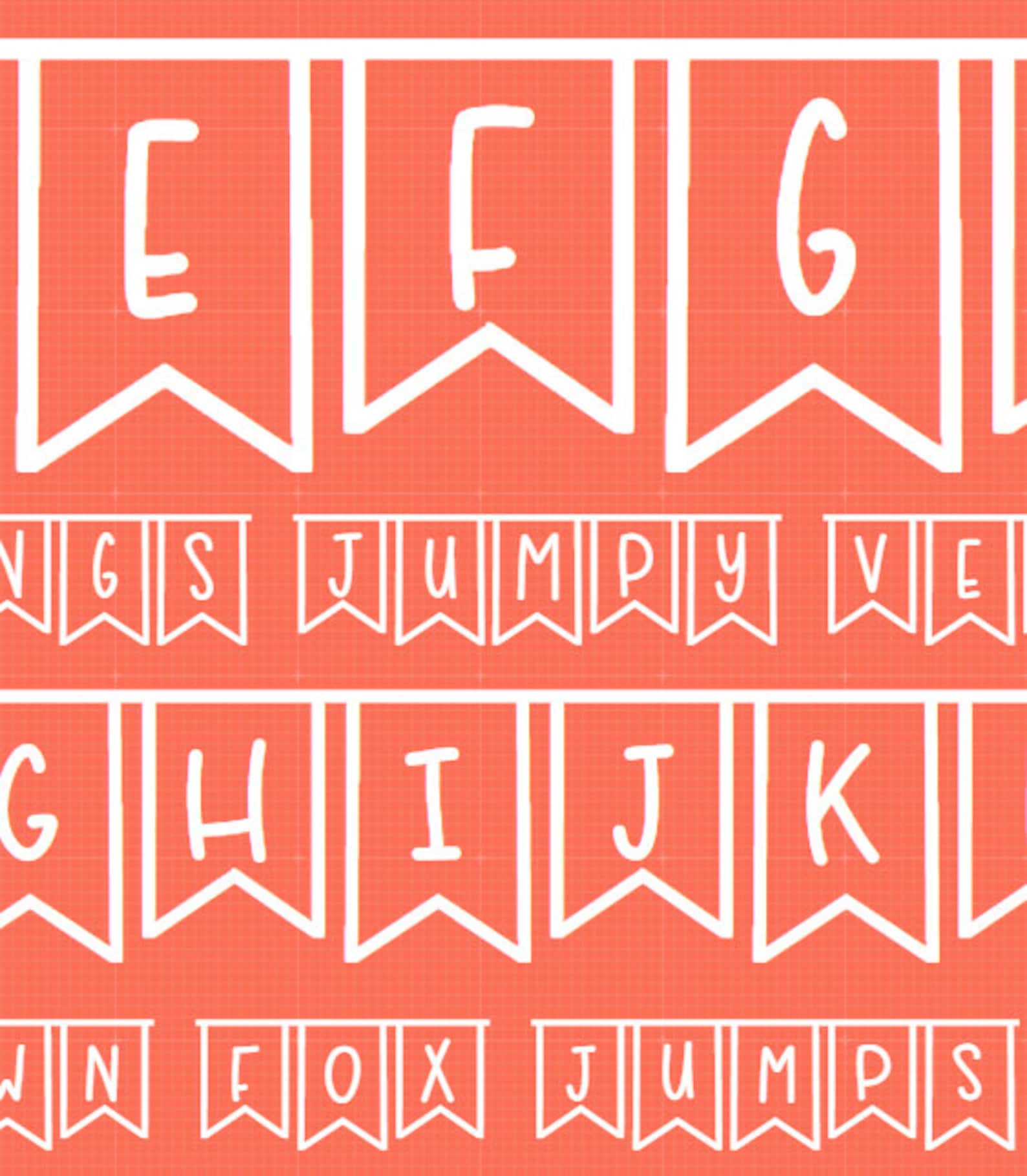 Banner Font Birthday Font Handwritten Ttf Handlettered - Etsy