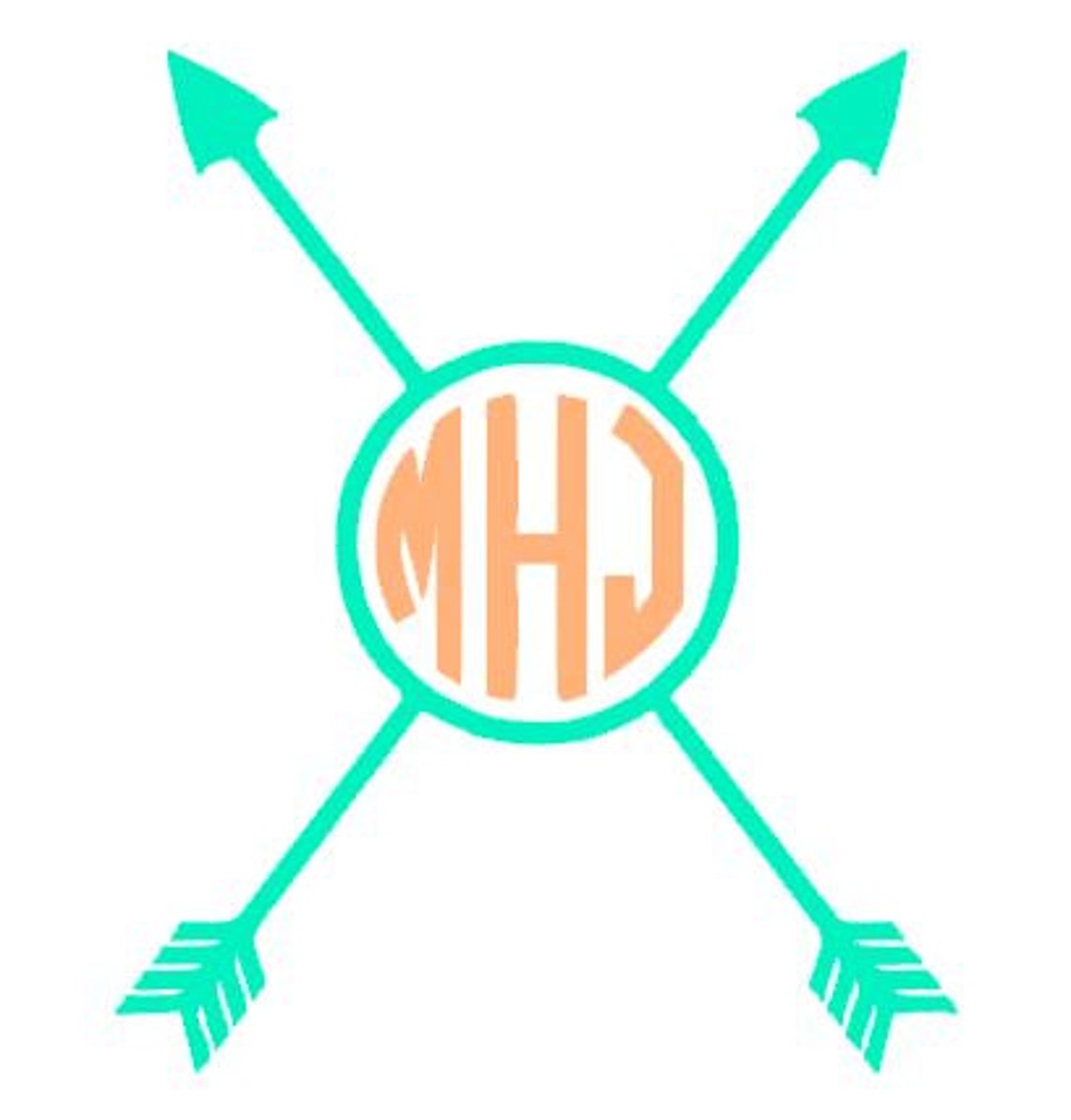 Double Arrow Monogram Frame Svg Dxf Valentine's Day, Arrow Monogram Svg ...