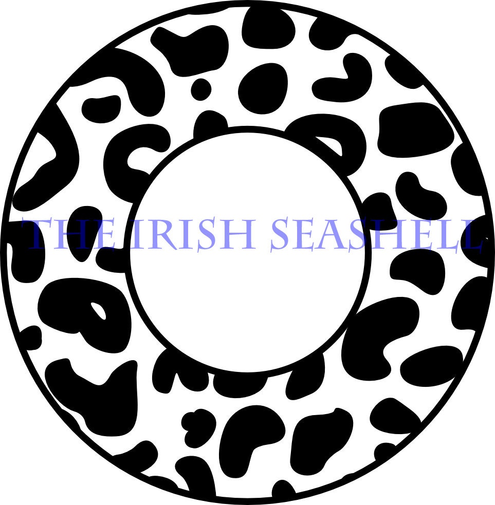 Cheetah Leopard Jaguar Circle Monogram Frame SVG DXF Design - Etsy