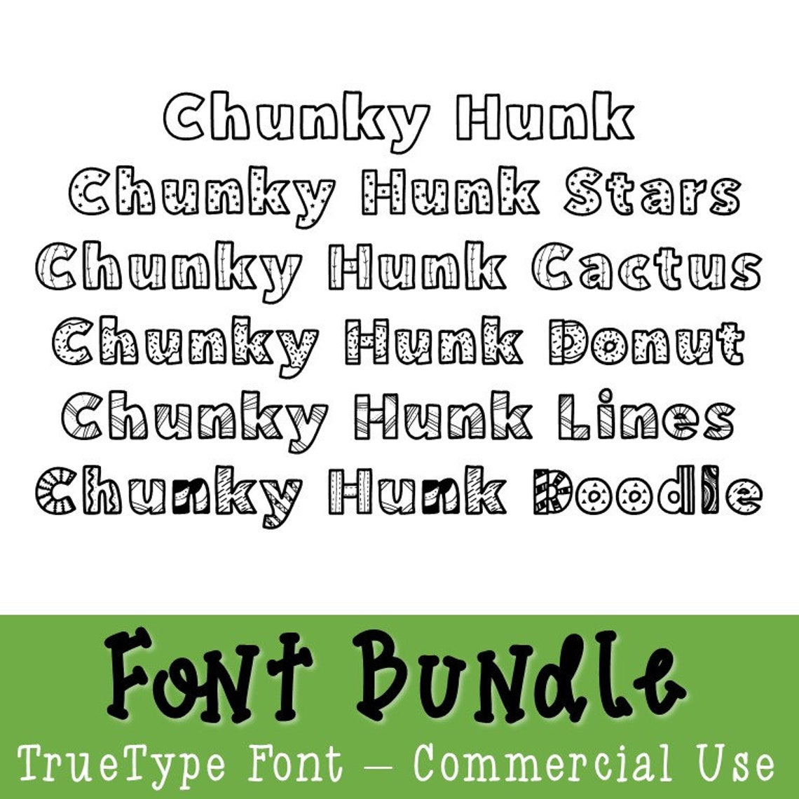 Chunky Hunk Font Bundle Chunky Font Thick Font Ttf Font - Etsy