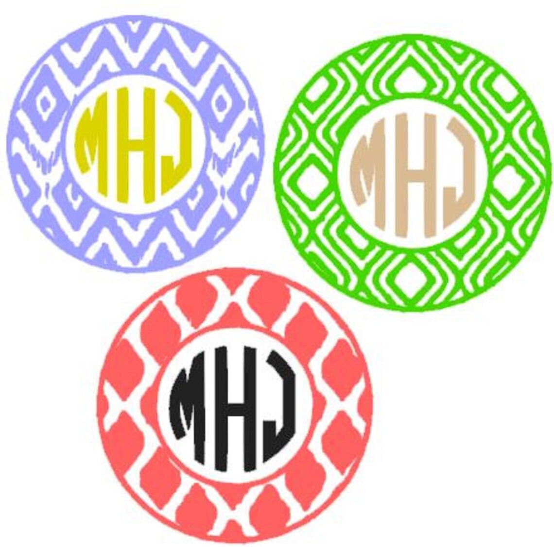 Ikat Tribal Monogram Circle Frame Svg Dxf for Silhouette Cameo ...