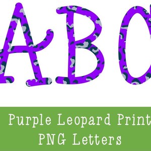 Purple Leopard Print PNG Letters, Sublimation Letters, Animal Print ...