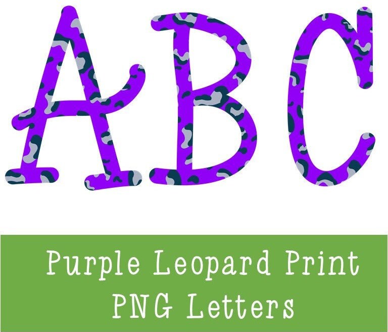 Purple Leopard Print PNG Letters, Sublimation Letters, Animal Print ...