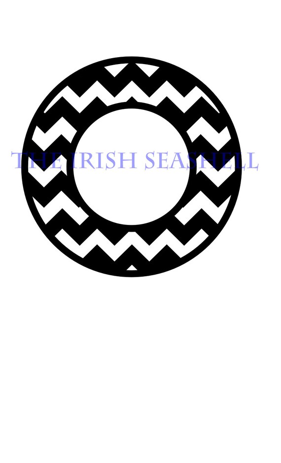 Chevron Monogram Frame Dxf and Svg for Use With Silhouette | Etsy