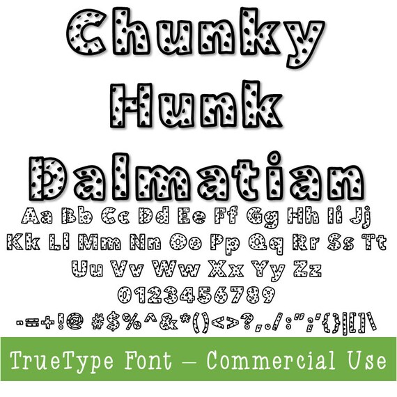 Dalmatian Ttf Font Dalmatian Font Animal Print Font | Etsy
