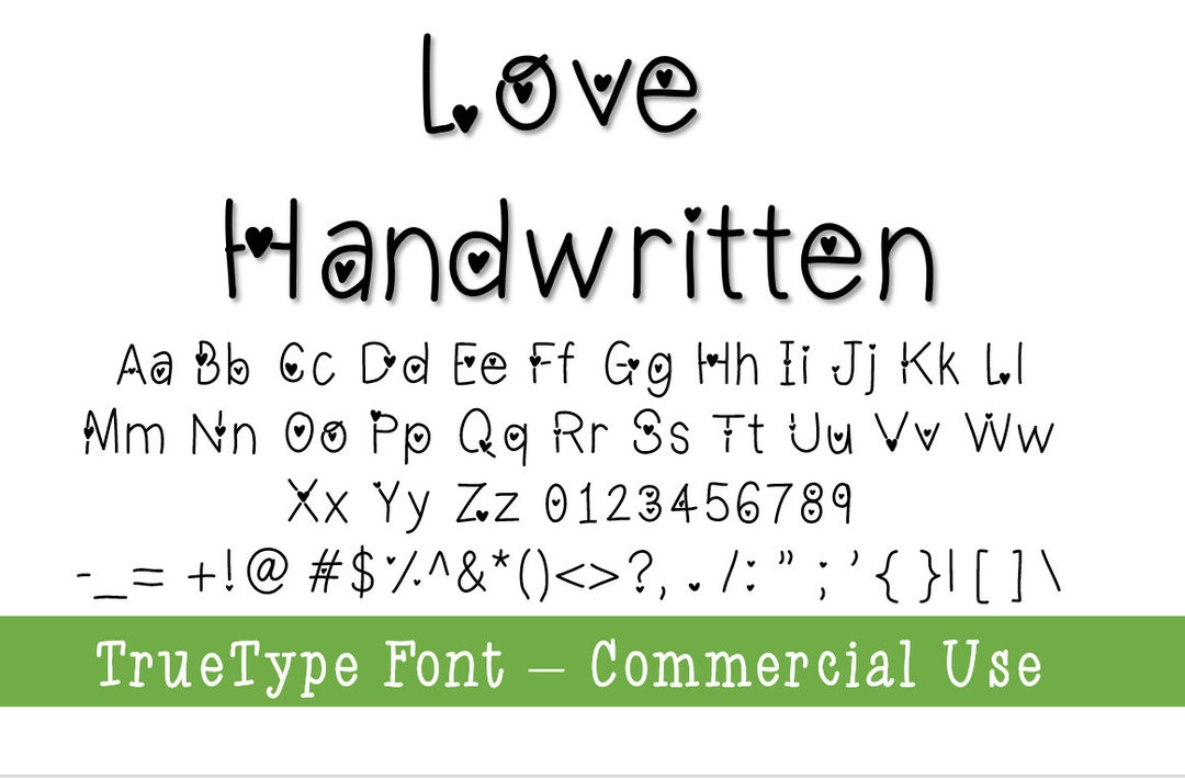 Love Font, Handwritten Love Font, Valentine's Day Font, Cutesy Font, - Etsy