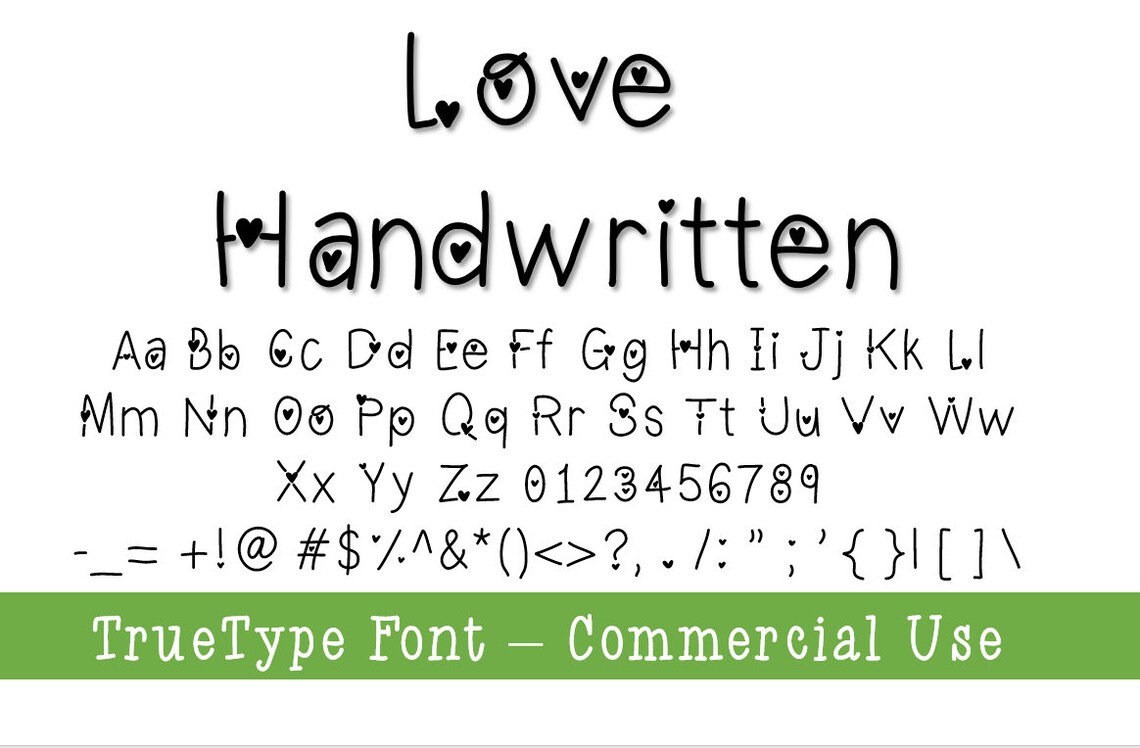 Love Font Handwritten Love Font Valentine's Day Font - Etsy