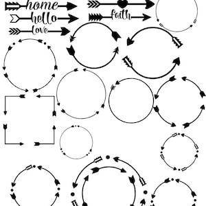 Arrow Monogram Frame Bundle for Silhouette Cameo or Other - Etsy