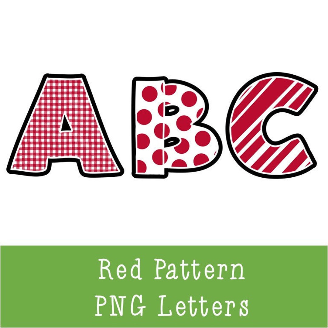 Red PNG Letters, Red Alphabet Sublimation, Sublimation Letters - Etsy