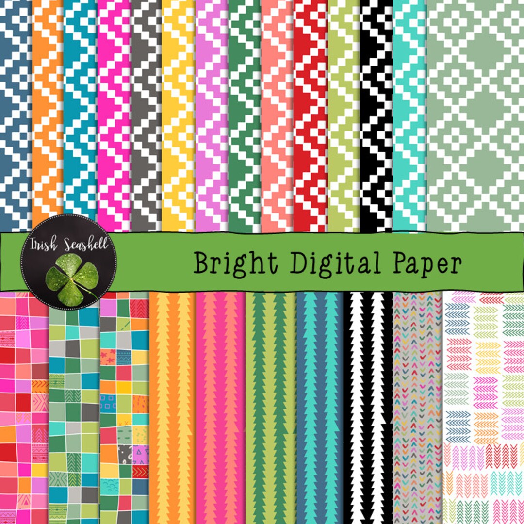 Bright Boho Digital Paper, Commercial Use - Etsy