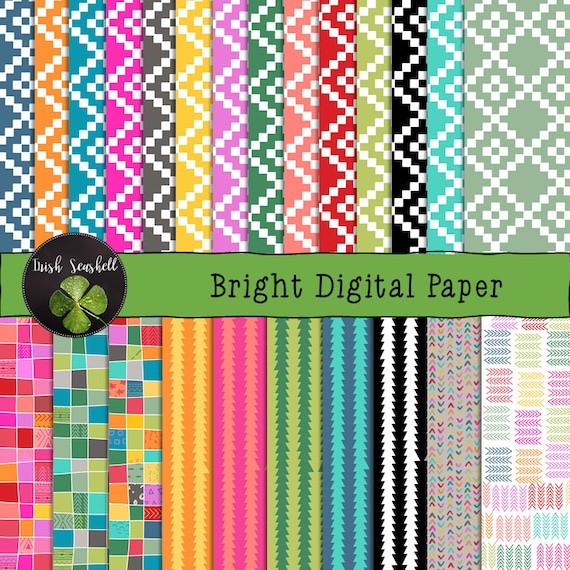 Bright Boho Digital Paper Commercial Use - Etsy