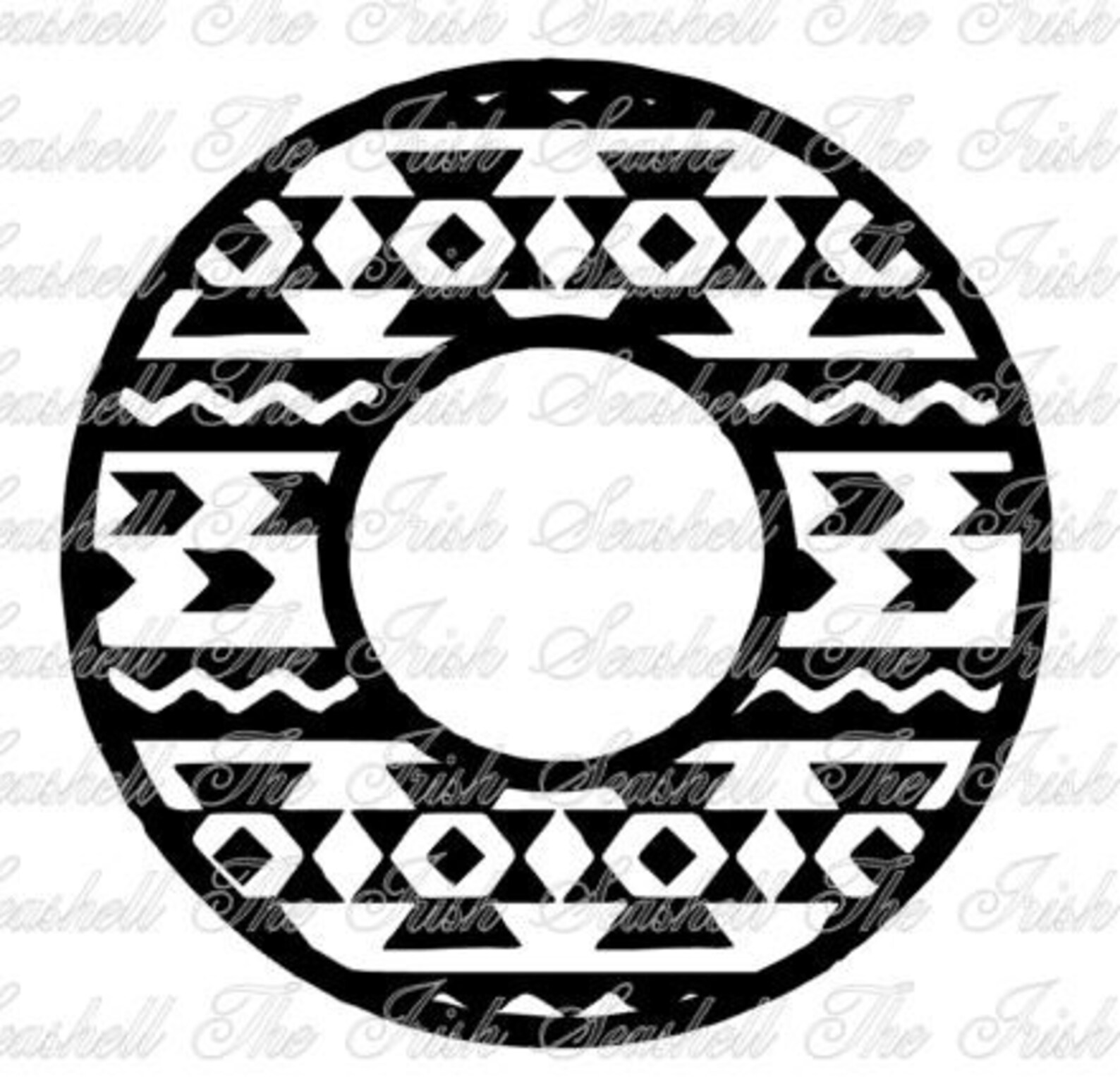 Tribal Monogram Circle Frame for Silhouette Cameo or Other Vinyl ...