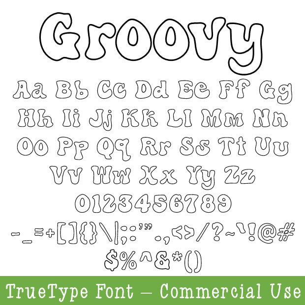 Groovy Font, Groovy Font Ttf, Retro Font, Retro Ttf Font - Etsy