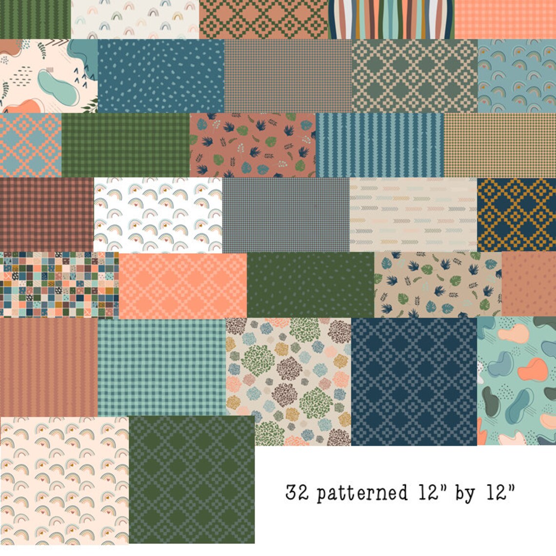 Boho Rainbow Digital Paper, Commercial Use, Boho Digital Backgrounds ...