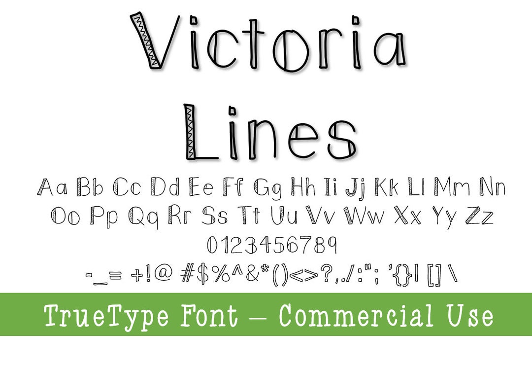 Victoria Lines Hand Drawn Font .ttf - Etsy