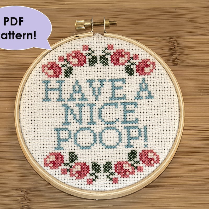 Poop Cross Stitch - Etsy