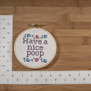 Have a Nice Poop Small Flowers Washroom/bathroom Hanging Funny Cross ...