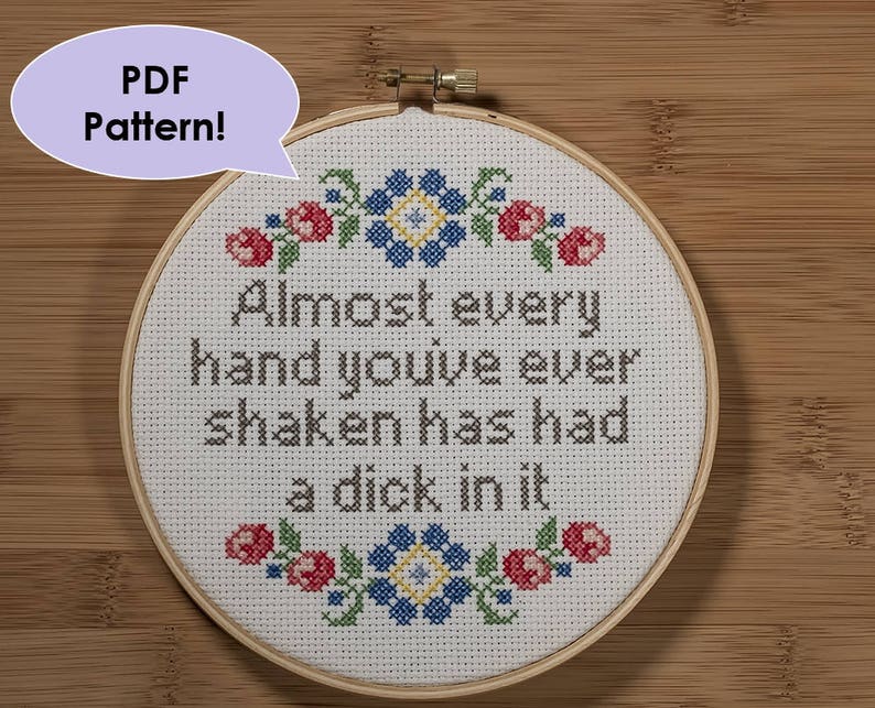 PATTERN Almost Every Hand You've Ever Shaken Has Had a - Etsy UK