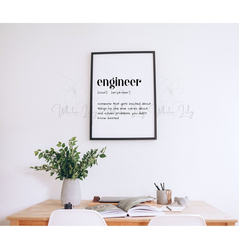 Engineer SVG Digital Download Gifts for Engineers Engineer Office Decor ...