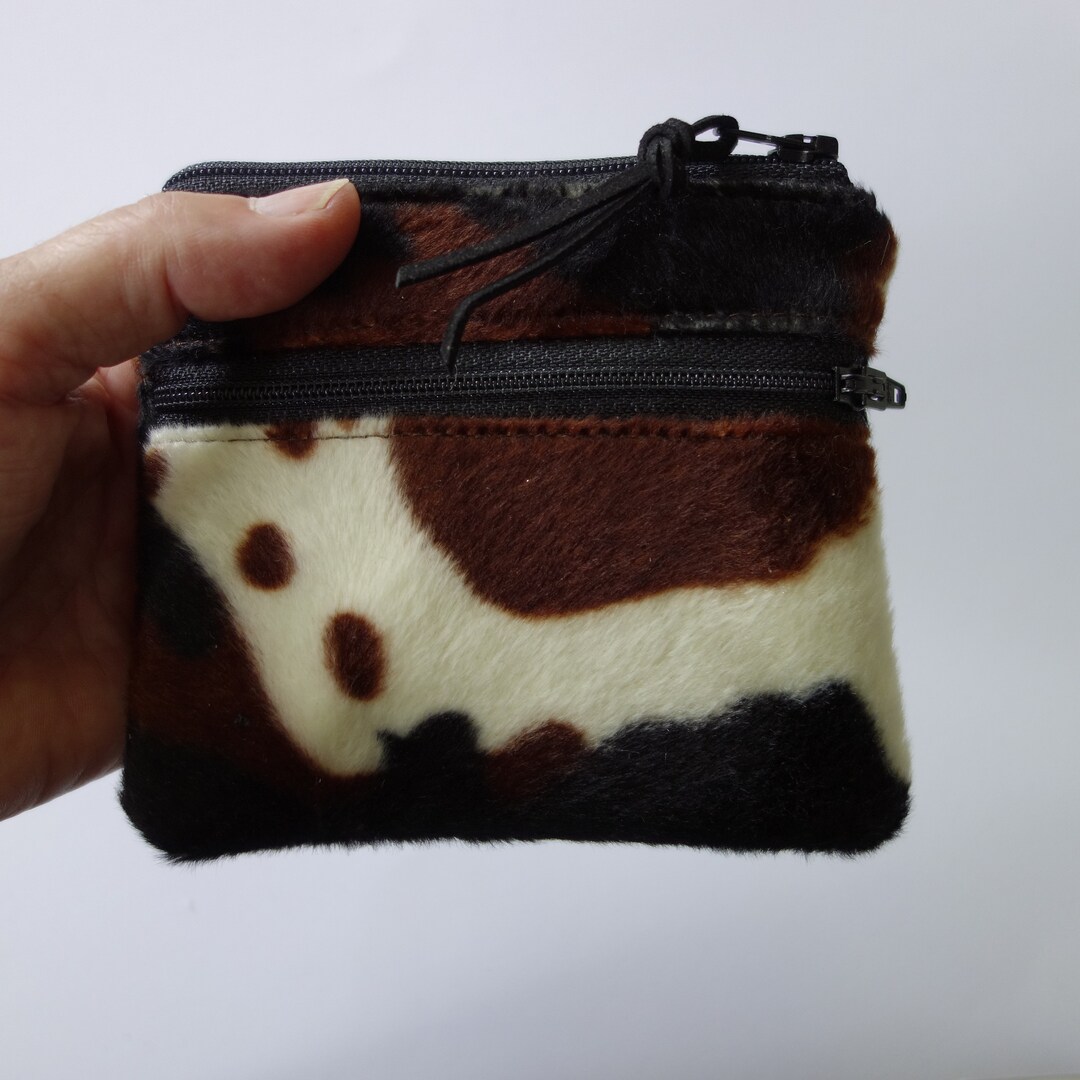 Cow Print Mini Wallet, Vegan Cardholder, Travel Pouch, Mini Wallet ...