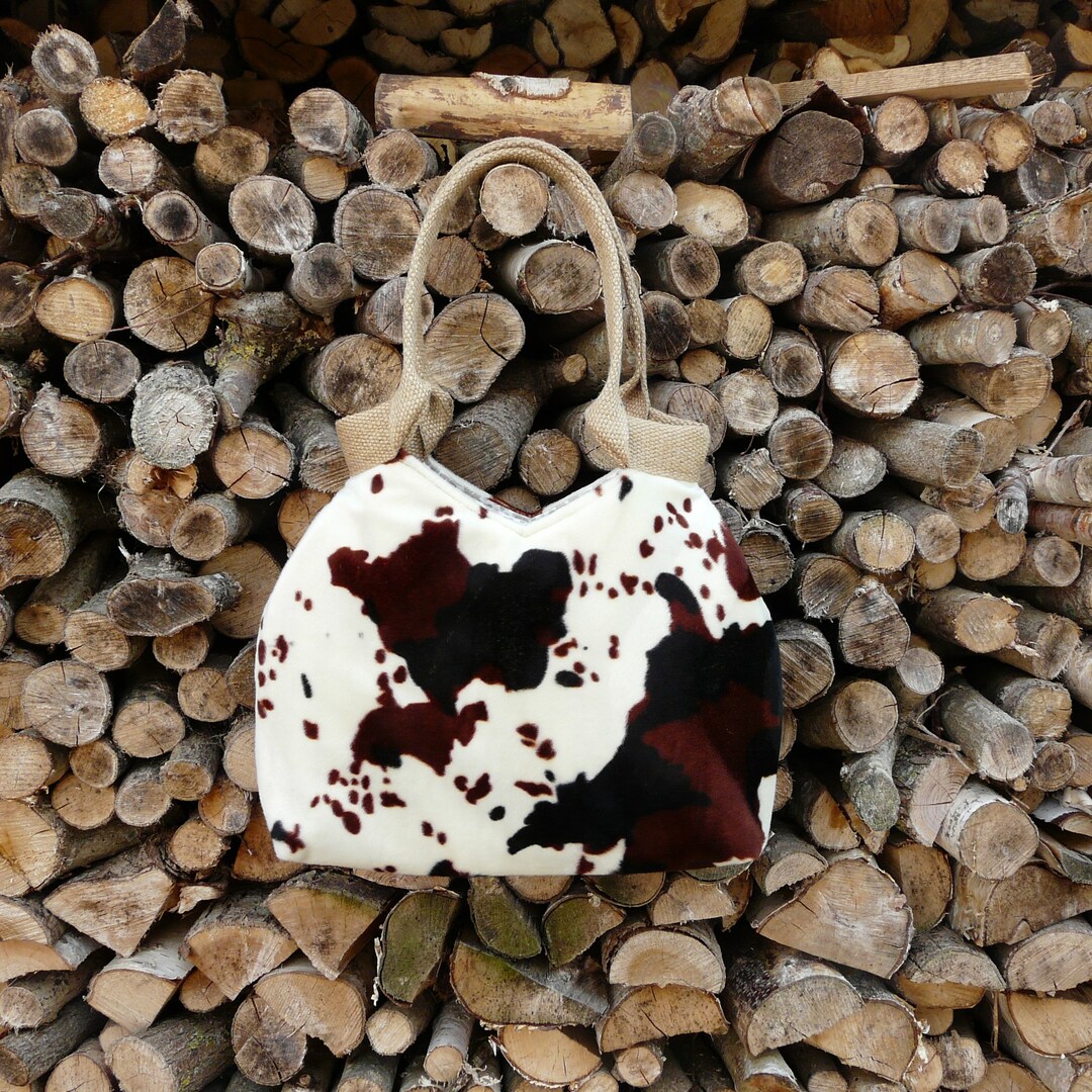 Western Tote Bag, Cowboy Bag With Cow Print, Faux Fur Trendy Shoulder ...