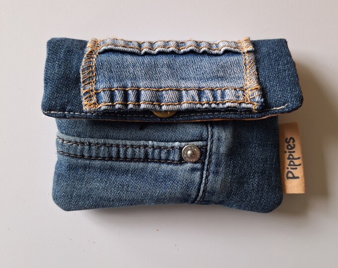 Cool Denim Mini Wallet Made of Upcycled Jeans. Compact and Practical ...