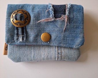 Cool Denim Mini Wallet Made of Upcycled Jeans. Compact and Practical ...