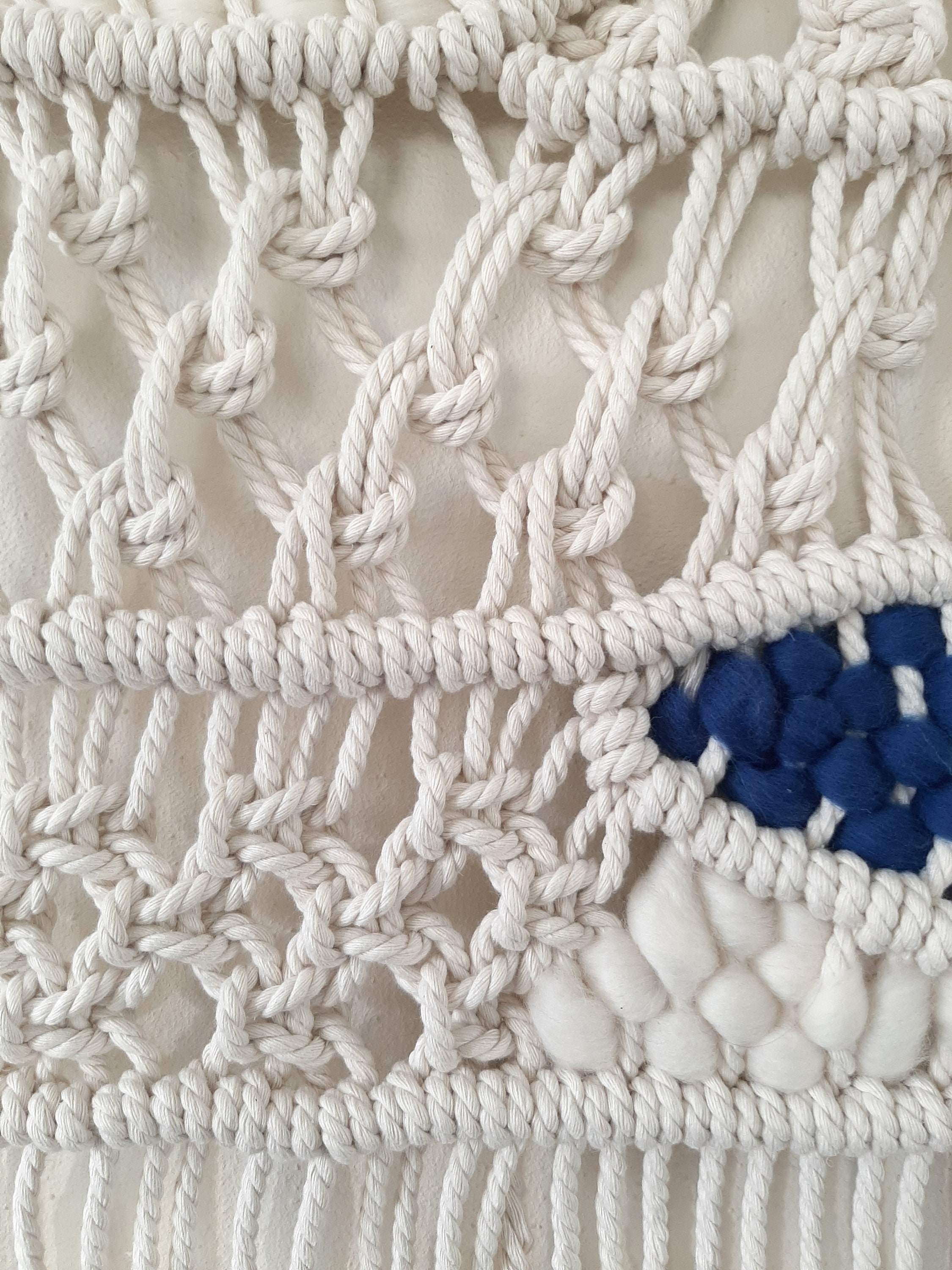 Macrame Wall Hanging Blue Natural Macraweave Modern Fiber - Etsy