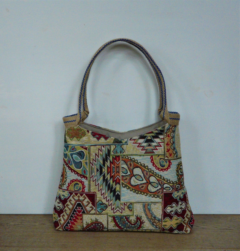 Tapestry tote bag kilim and Paisley pattern tapestry | Etsy
