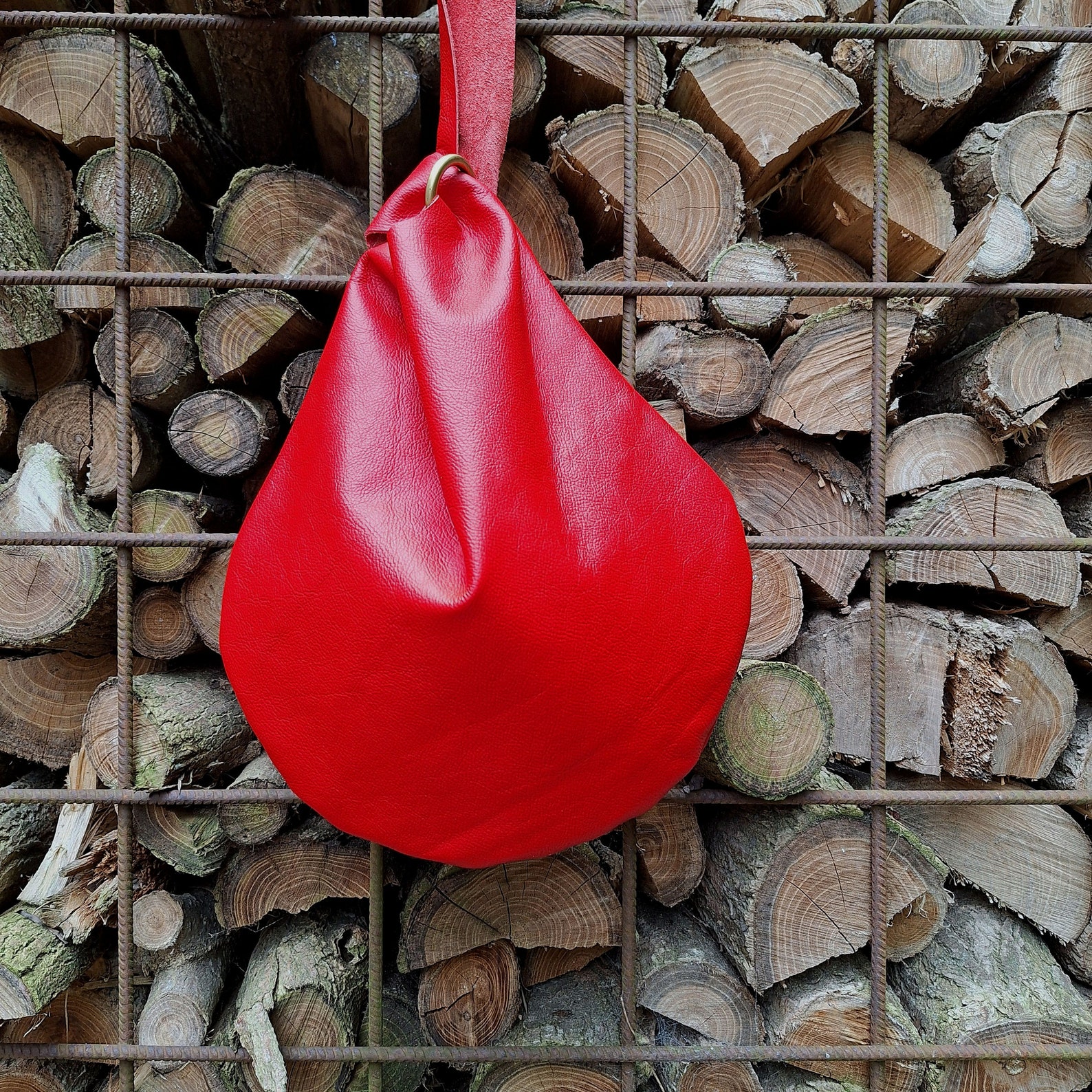Leather Japanese Knot Bag, Elegant Minimalistic Design, Roomy Striking ...