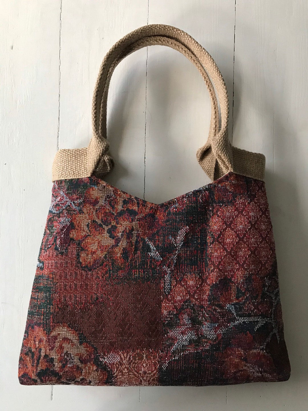 Tapestry Shoulder Bag in Vintage Style Fall Colors Bag - Etsy