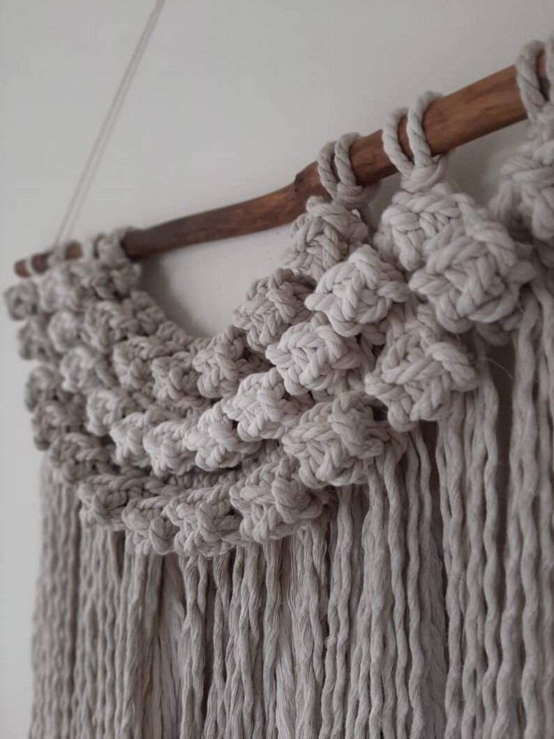 Bohemian style macrame wall hanging on a branche country home | Etsy
