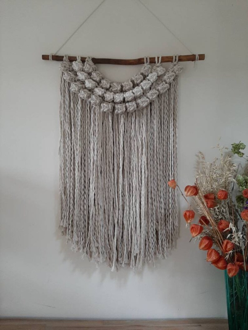 Bohemian style macrame wall hanging on a branche country home | Etsy
