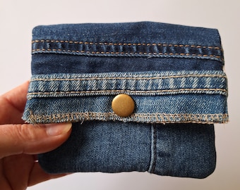 Cool Denim Mini Wallet Made of Upcycled Jeans. Compact and Practical ...