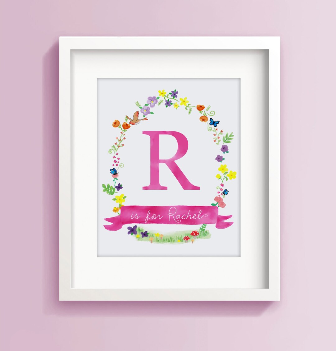Personalized Name Sign - Monogram Initial Print - Custom Name Sign ...