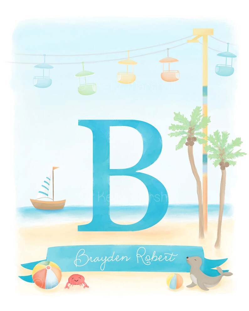 Personalized Name Print Custom Name Sign Beach Art Print - Etsy