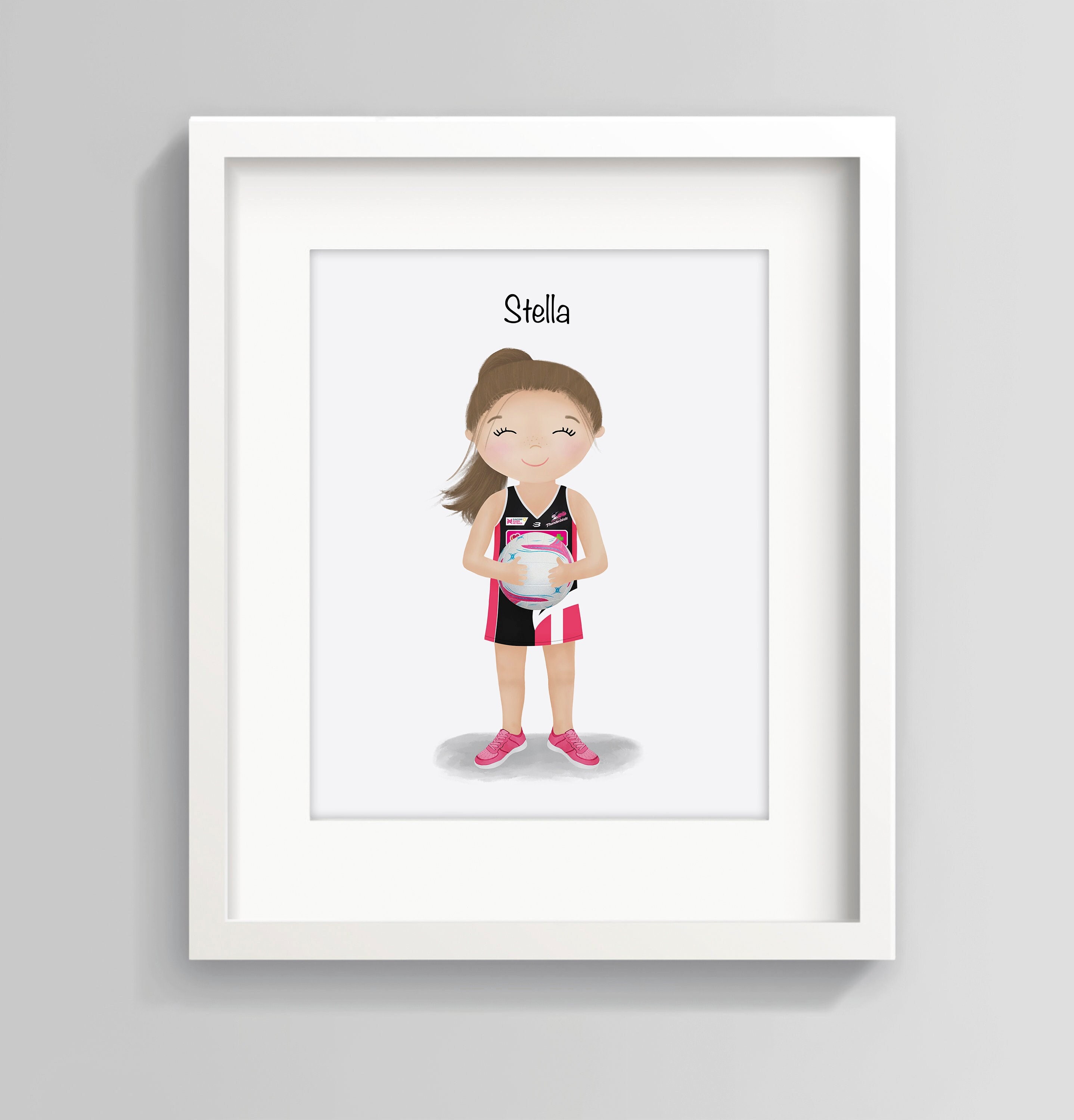 Personalised Netball Print Little Girl Netball Print - Etsy Australia