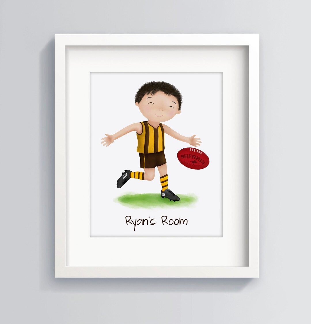 Personalised Football Gift - Australian Football Print - Custom Boys ...